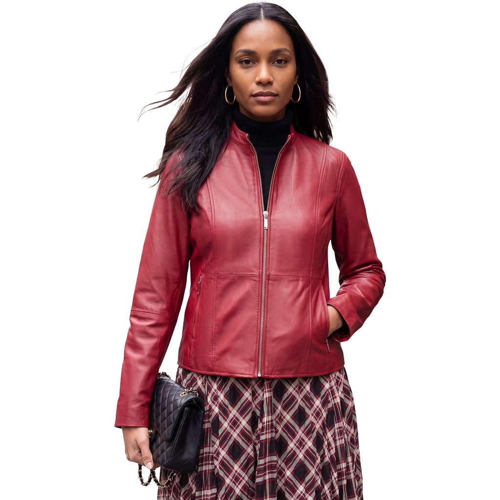 JESSICA LONDON Jessica London Zip Front Leather Jacket